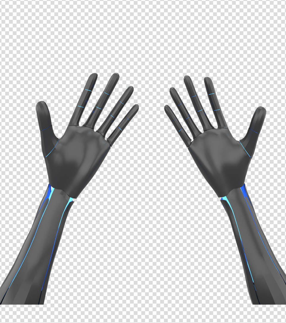 商务ppt元素系列3d机械双手 完美办公